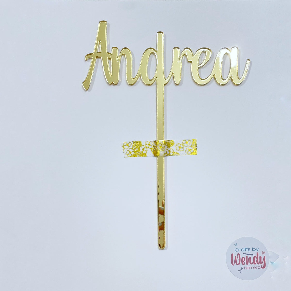 Cake Topper - Nombre Personalizado en Acrílico – CraftsbyWendyHerrera