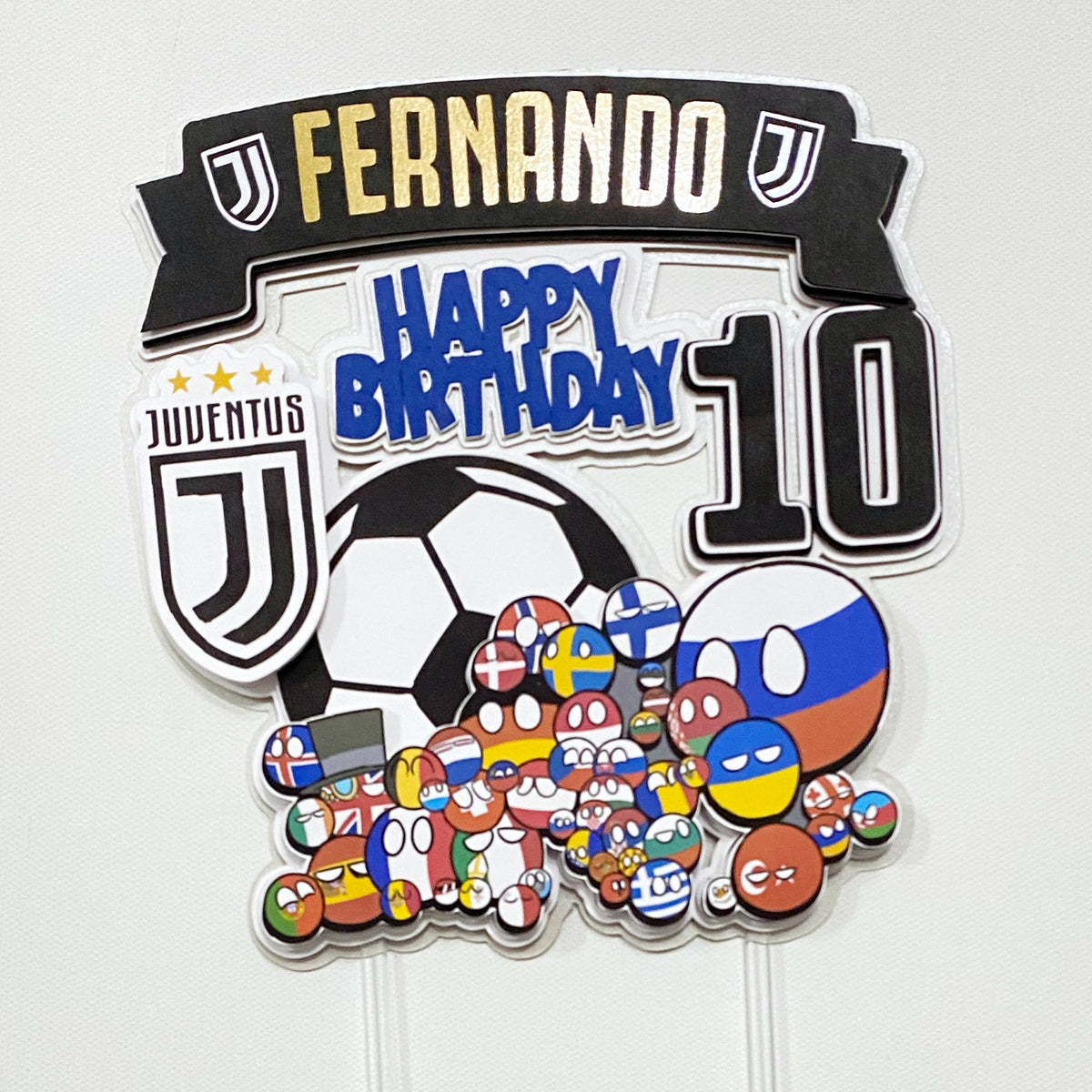 Cake Topper - Futbol Juventus – CraftsbyWendyHerrera